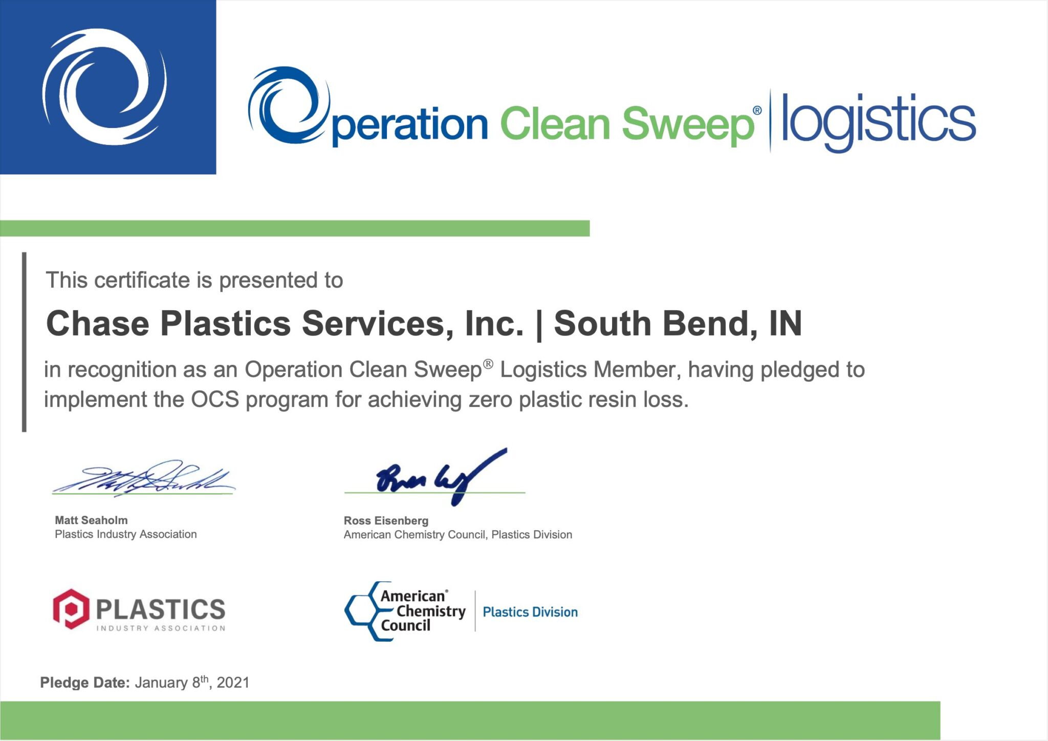 Sustainability - Chase Plastics